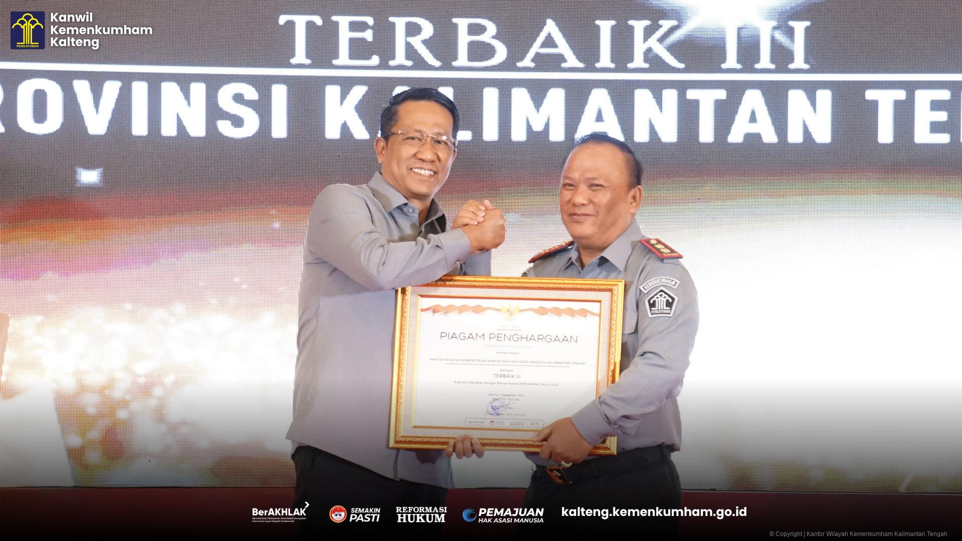Reformasi Hukum Berbasis Bukti, Kanwil Kemenkumham Kalteng Raih ...